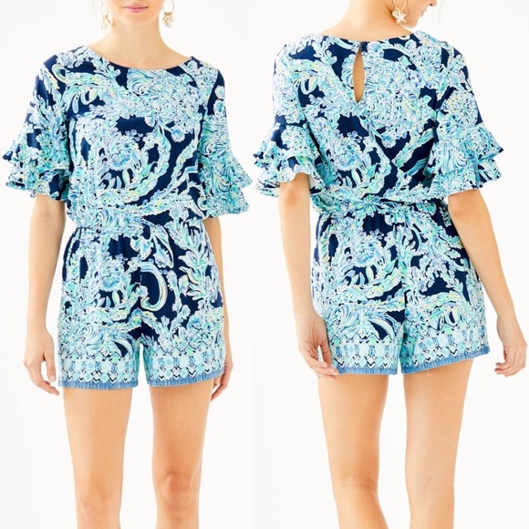 Lilly Pulitzer | Pants & Jumpsuits | Lilly Pulitzer Lula Romper Ruffle ...
